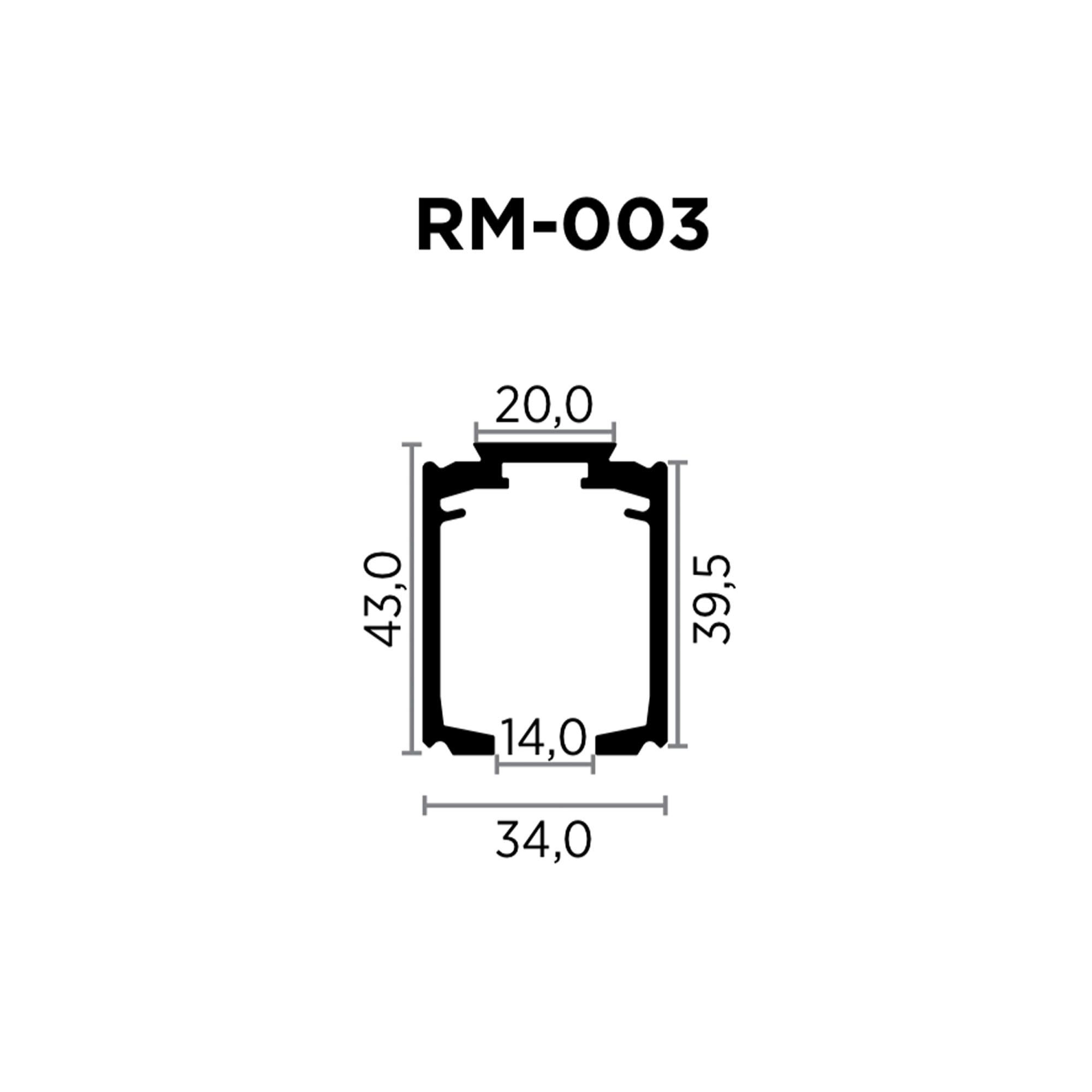 Trilho Alumínio Superior RM-003 RO 82 Rometal - 6 Metros - Rometal - GMAD