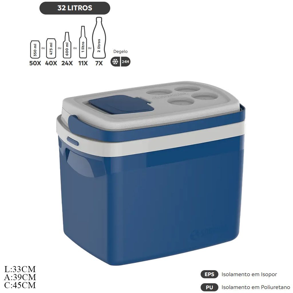 Combo Cooler/Caixa Térmica 32L/12L/5L - Soprano - GMAD